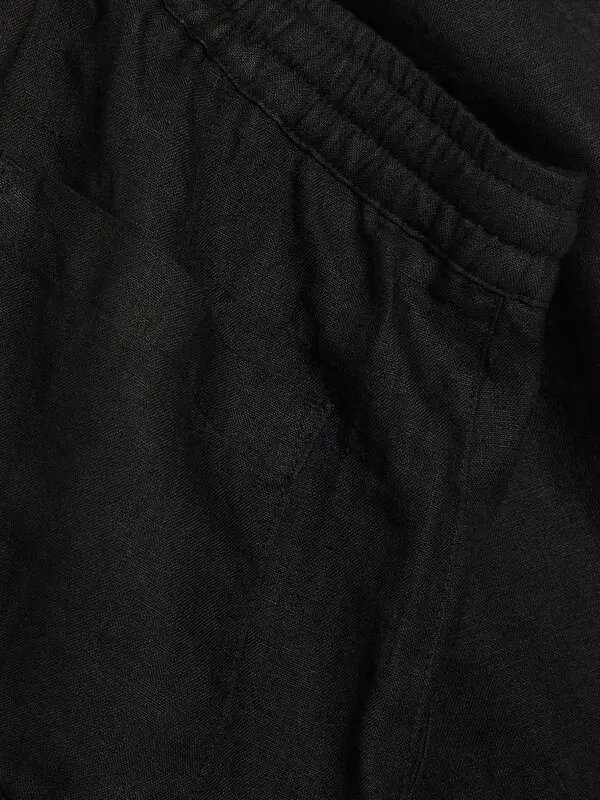 WAX LONDON Glencoe Elasticated Waist Linen Trousers - Black