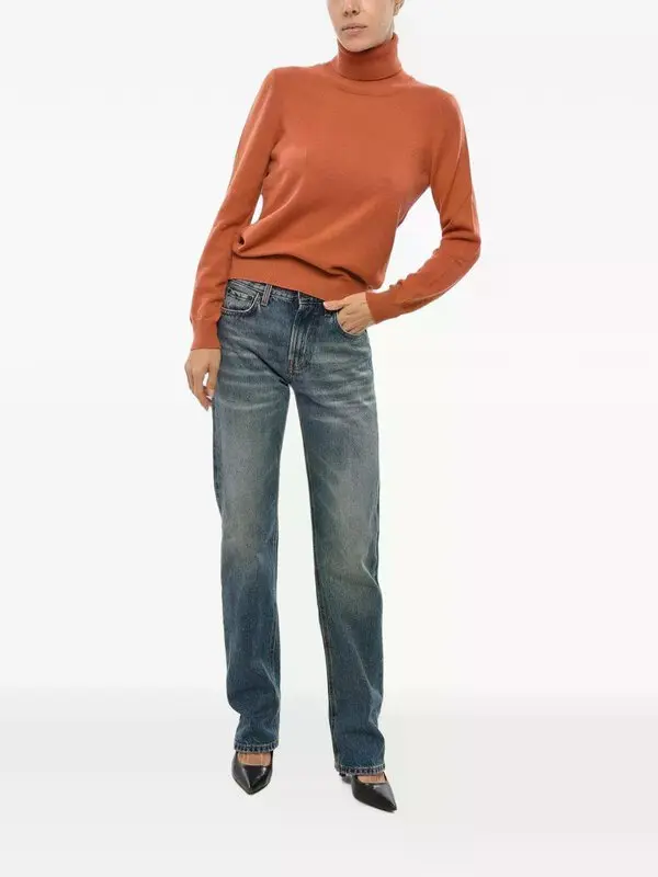 Malo Turtleneck Knitted Sweater - Orange