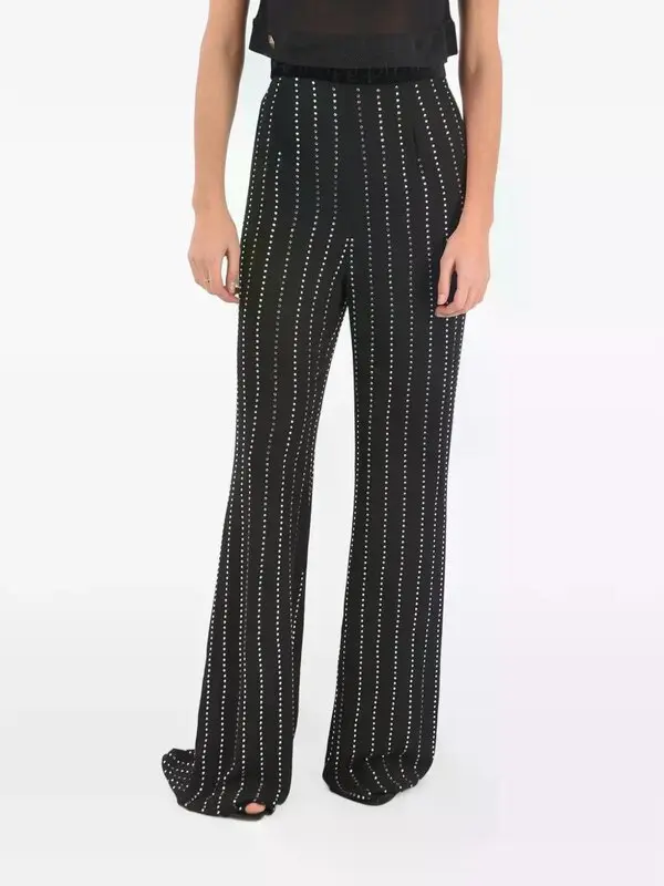 Philipp Plein Crystal-embellished Palazzo Pants - Black