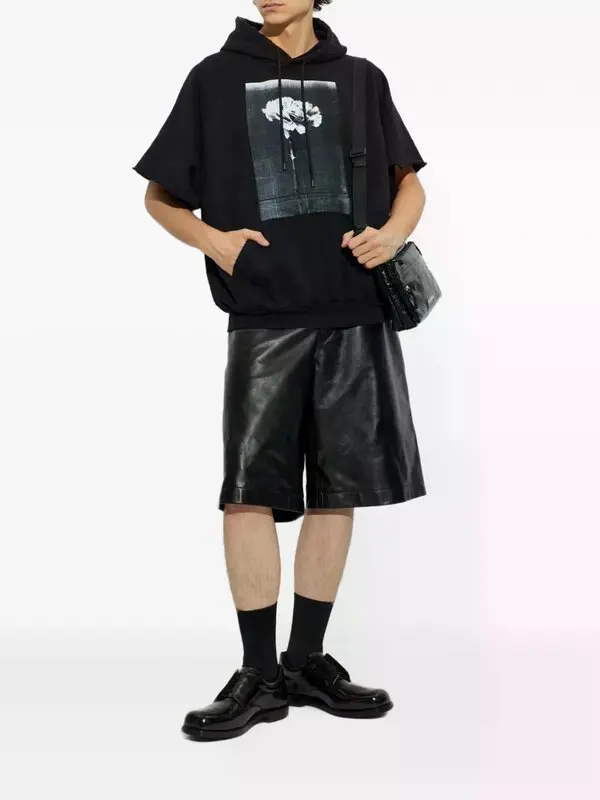 Balenciaga Short Sleeve Floral Print Hoodie