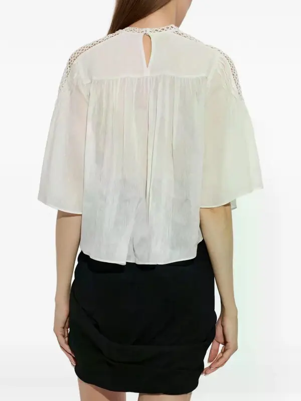 MARANT ETOILE Crochet-knit Pintuck Top