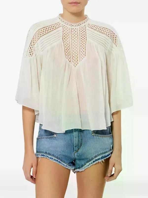 MARANT ETOILE Crochet-knit Pintuck Top