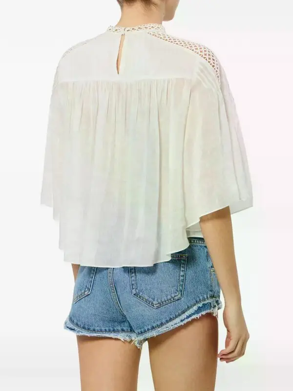 MARANT ETOILE Crochet-knit Pintuck Top