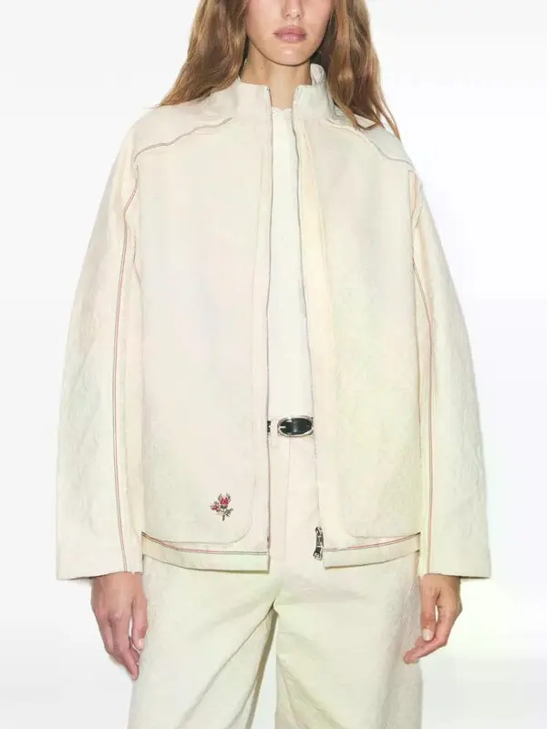 Tory Burch Logo-quilted Denim Jacket
