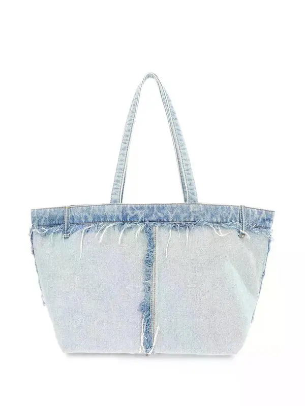 Alexander Wang Punch Frayed Denim Tote Bag - Blue