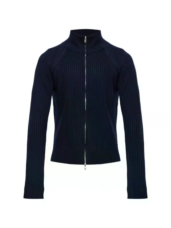 MARANT Ribbed-knit Zip-up Cardigan - Blue