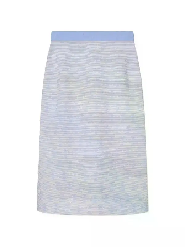 Tory Burch Monogram-knit Pencil Skirt - Blue