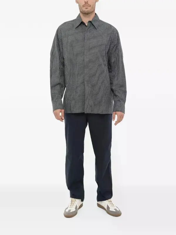 ADER ERROR Checked Long-sleeve Cotton Shirt - Grey