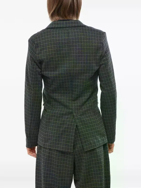 OBLÒ UNIQUE Double-breasted Houndstooth-pattern Blazer