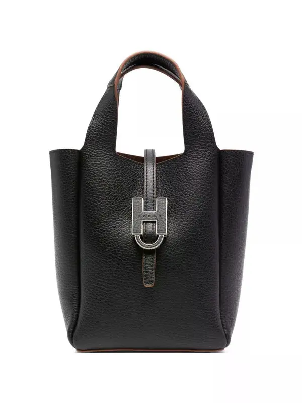Hogan Logo Plaque Tote Bag - Black