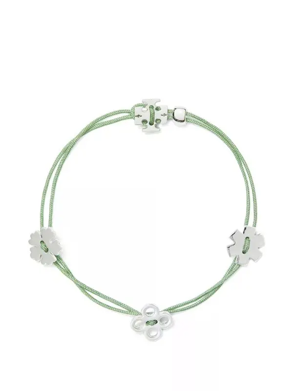 Tory Burch Forget Me Not Cord Bracelet With T Monogram Charm - Green