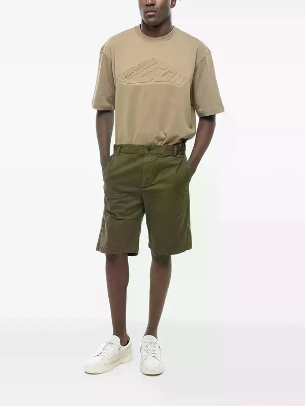 DIESEL® Logo Plaque Cotton Chino Shorts