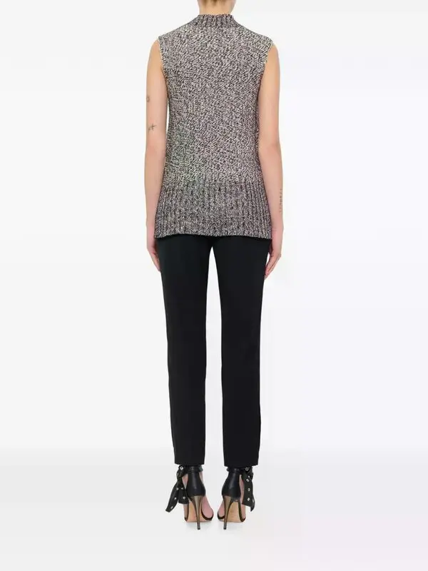 LANVIN Marl-knit V-neck Top