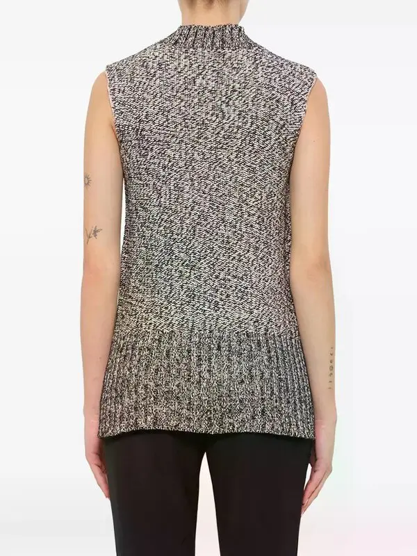 LANVIN Marl-knit V-neck Top