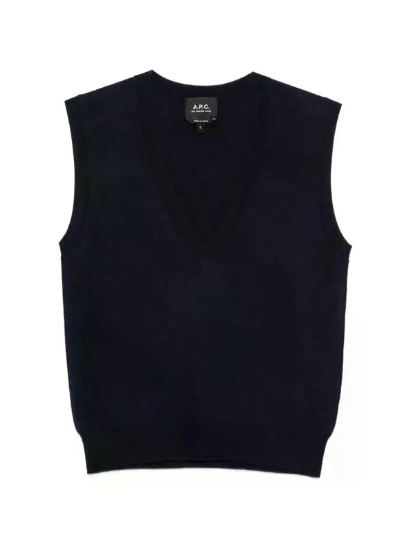 A.p.c. V-neck Knitted Vest - Blue