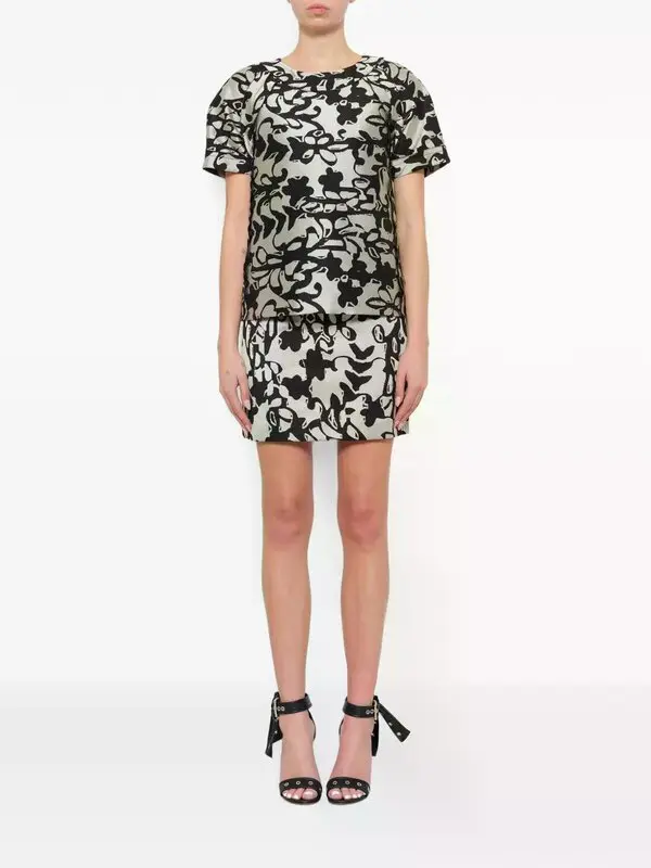 LANVIN Abstract-print Short-sleeve Top