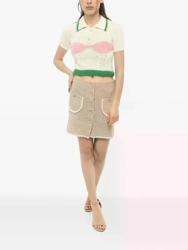 CORMIO Chiara Ornamental Button Cotton Mini Skirt
