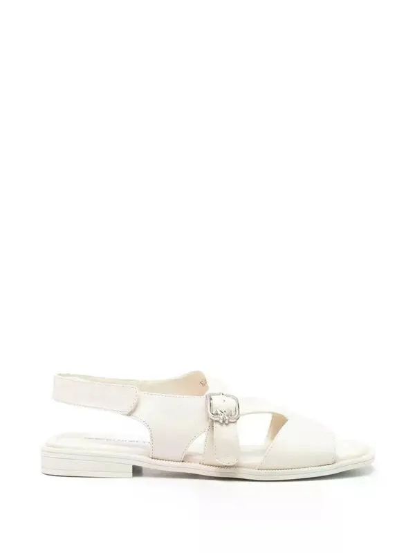 SERGIO MORETTI FIRENZE White Buckle Fastening Sandals - Neutrals
