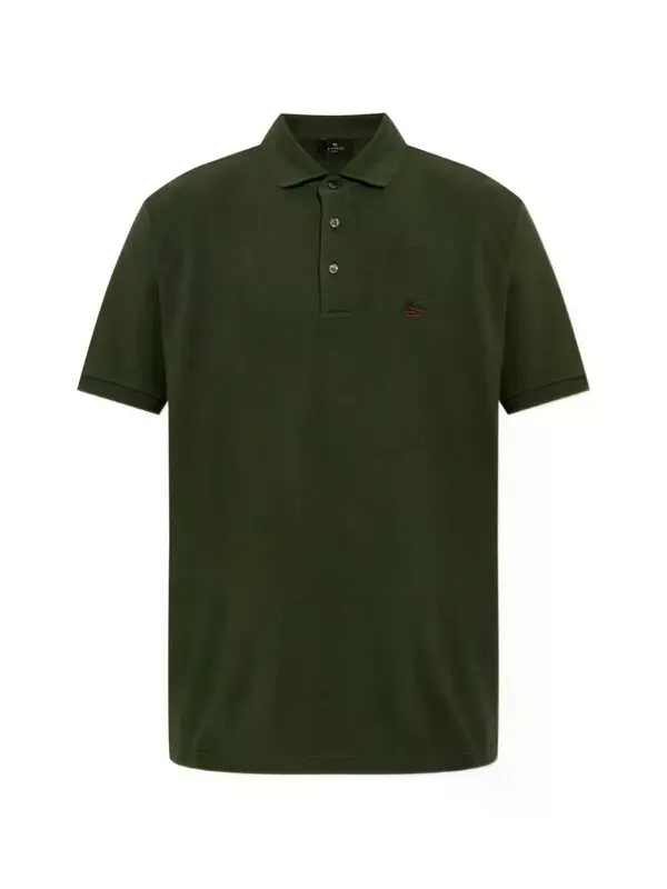 Etro Embroidered-logo Polo Shirt - Green