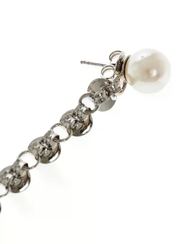 D'HEYGERE Swarovski Pearl And Butterfly Drop Earrings