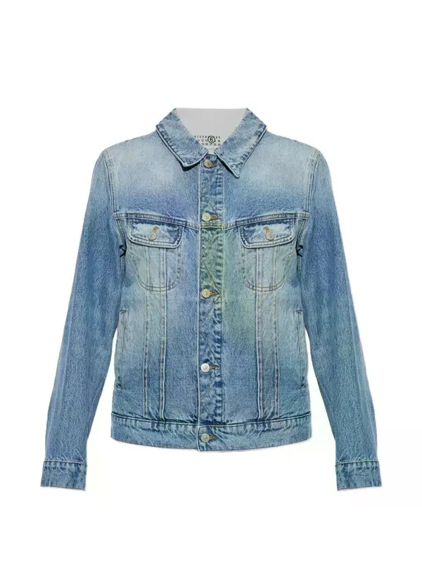 MAISON MARGIELA Faded-effect Panelled Denim Jacket - Blue