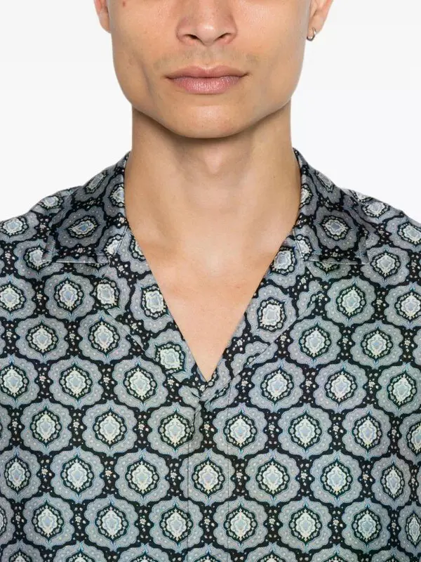 Orlebar Brown Geometric-print Camp-collar Shirt