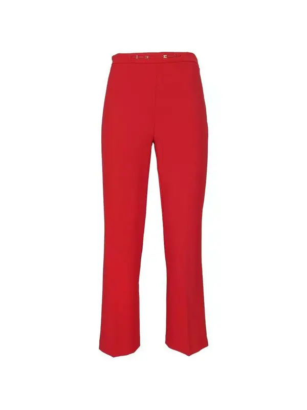 Elisabetta Franchi Gold-tone Hardware Straight-leg Trousers - Red