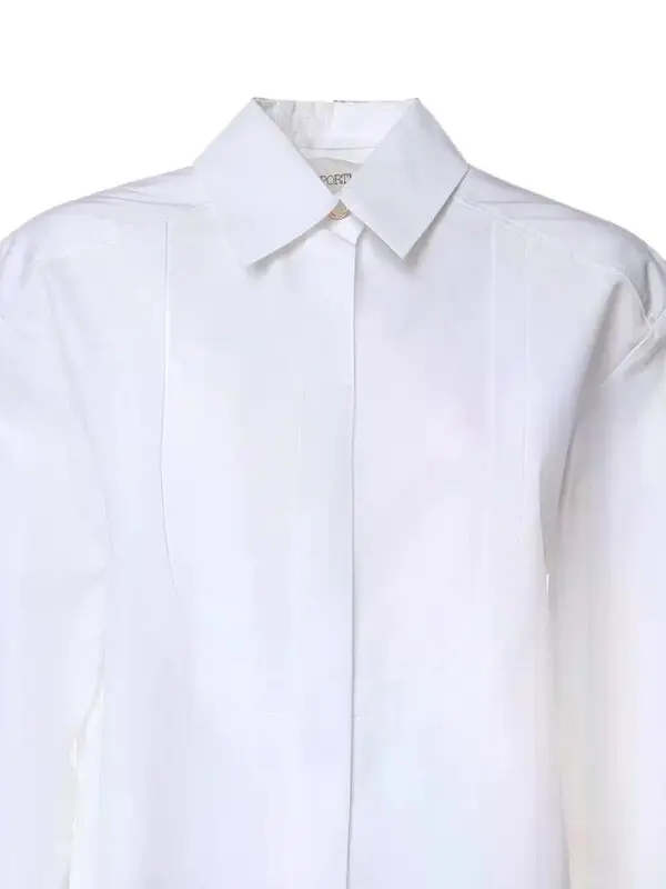 Sportmax Bib Detail Long Sleeve Shirt - White