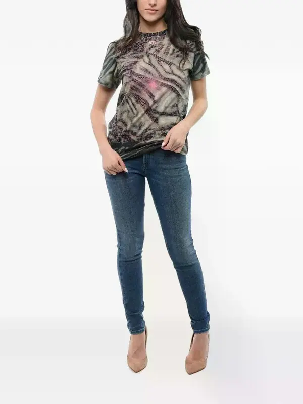 DIESEL® Tie-dye Logo-print T-shirt - Green