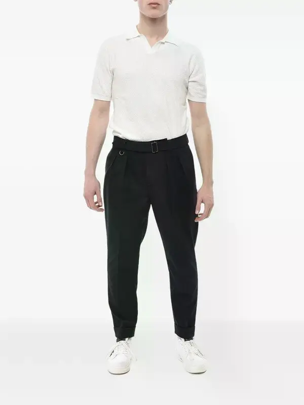 PAOLO PECORA Belted Pleated Trousers