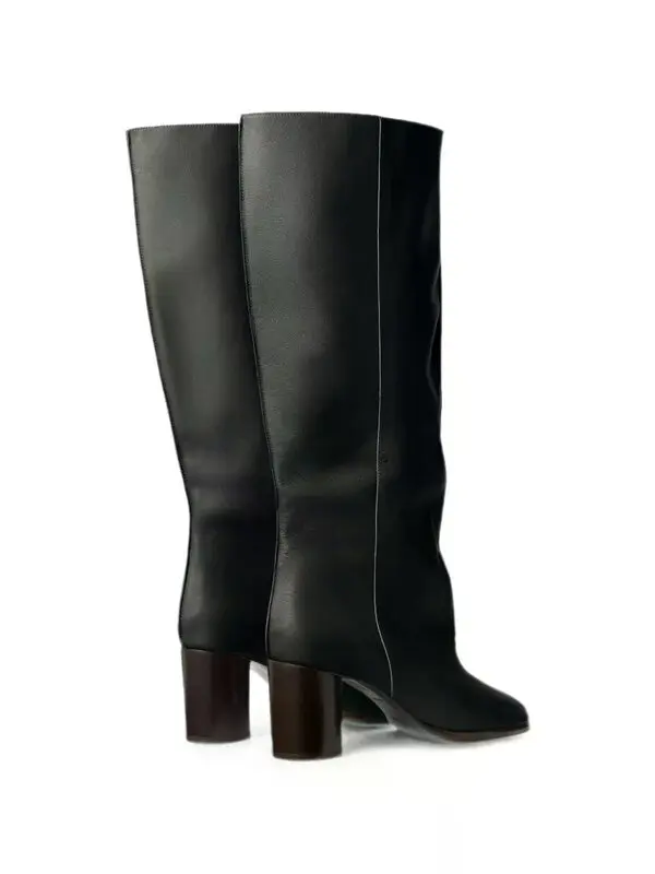 LEMAIRE Crease Sleeve High Boots In Soft Glossy Leather