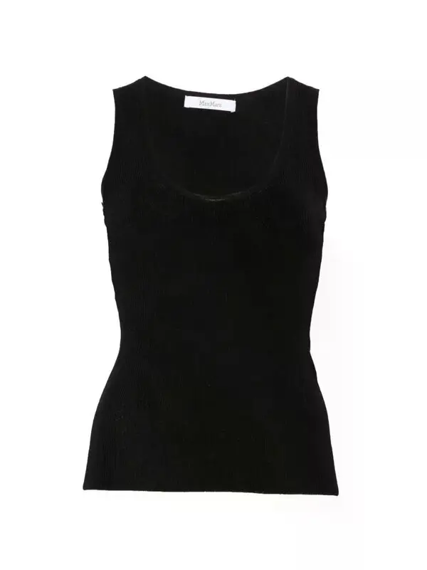 Max Mara Editta Ribbed-knit Tank Top - Black