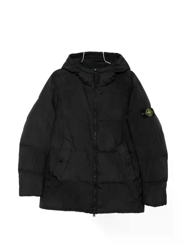 Stone Island Compass-patch Quilted Jacket - Black