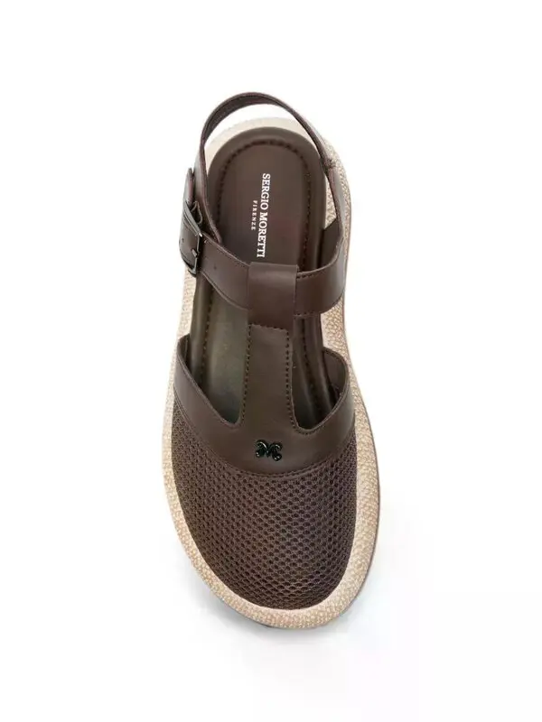 SERGIO MORETTI FIRENZE Mesh-panelled Platform Sandals