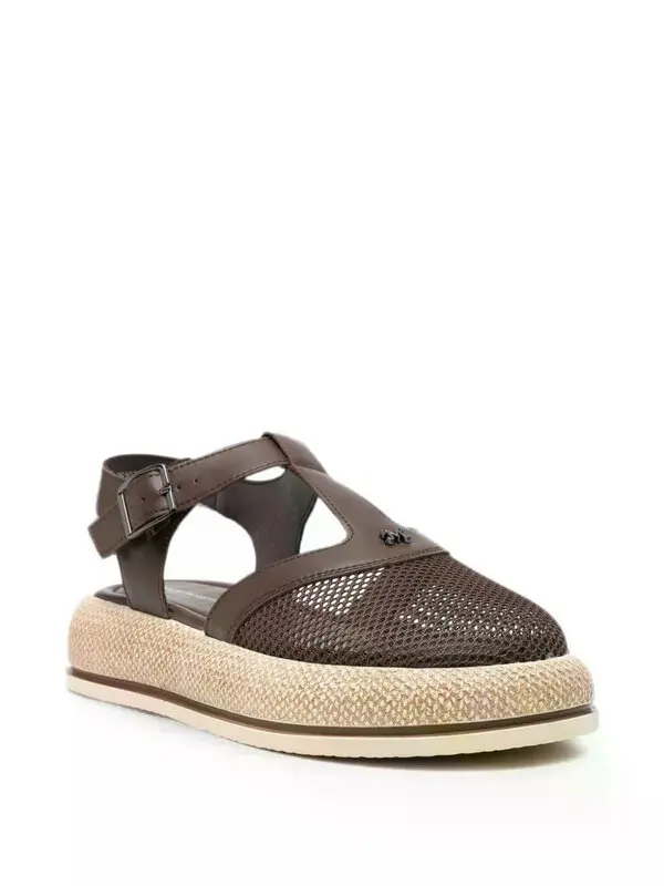 SERGIO MORETTI FIRENZE Mesh Panelled Platform Sandals