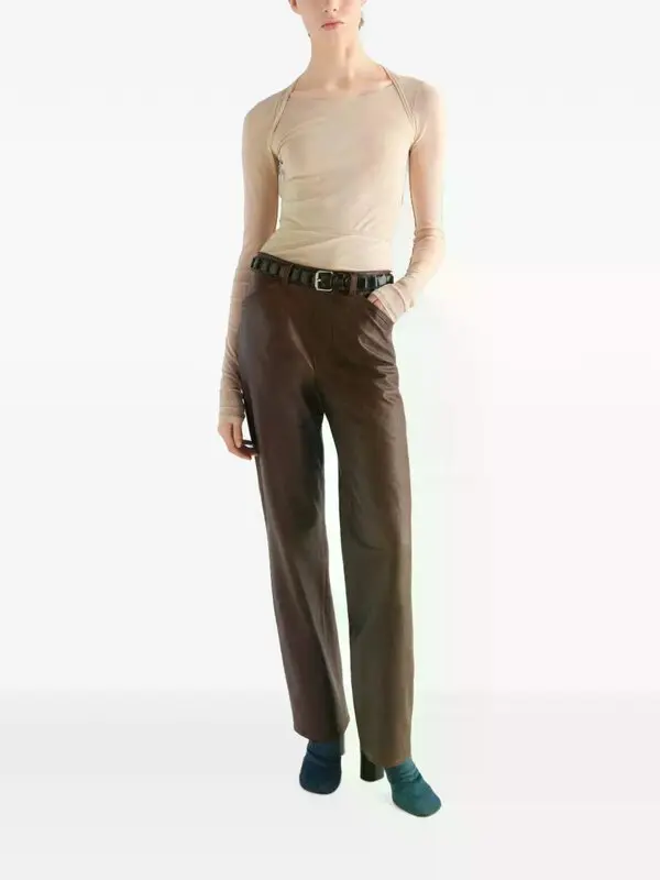 LEMAIRE Mesh Jersey Wrap Top - Neutrals
