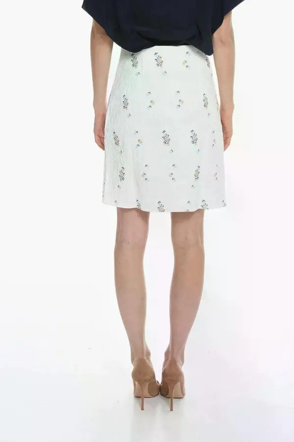 SAMSOE SAMSOE Floral Embroidered Wrap Mini Skirt
