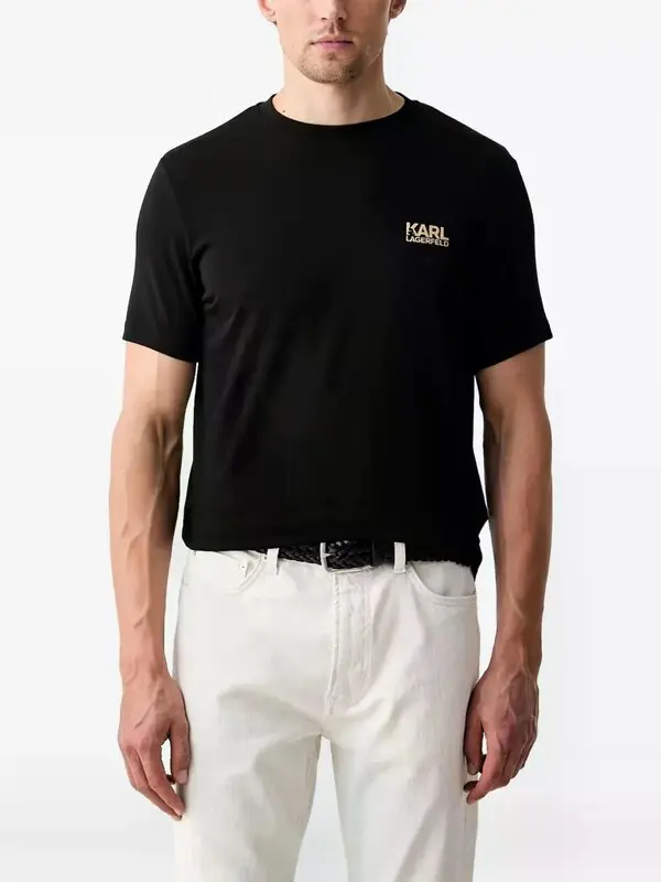 Karl Lagerfeld Logo-print Crew-neck T-shirt - Black