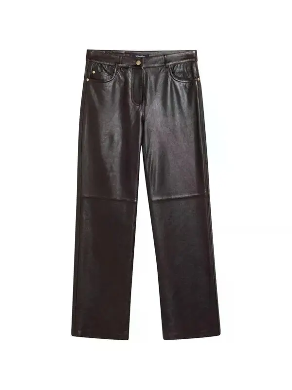 Max Mara Straight-leg Leather Trousers - Brown