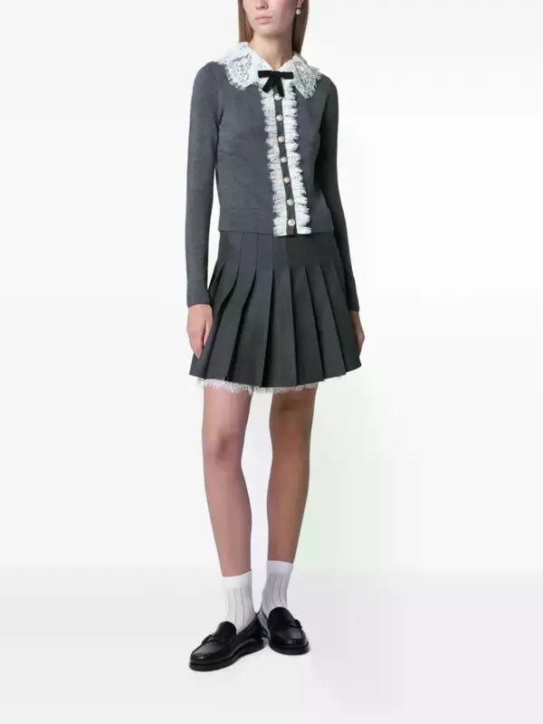 SELF-PORTRAIT Lace Collar Ruffled Cardigan