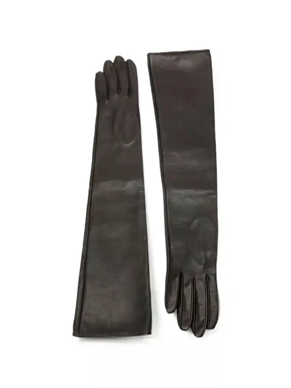 MANOKHI Leather Gloves - Brown