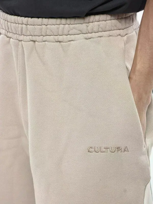 CULTURA Embroidered-logo Shorts - Neutrals