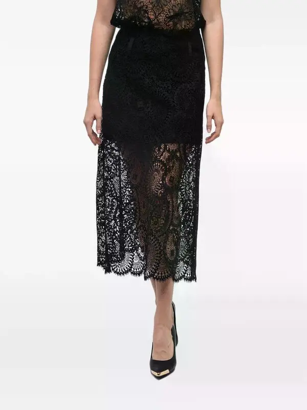Beaufille Macramé Lace Skirt - Black