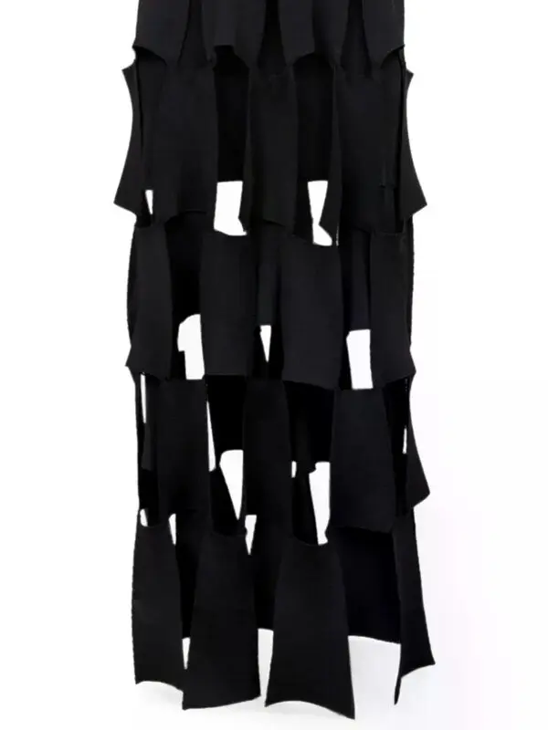 A.W.A.K.E. Mode Laser-cut Knitted Maxi Skirt - Black