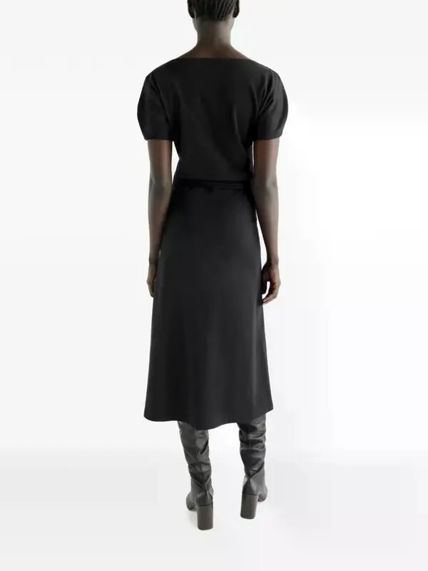 LEMAIRE Belted Midi Dress In Heavy Cotton Jersey - Black