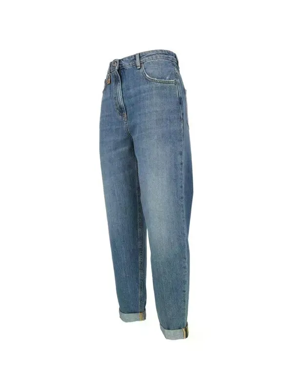 Elisabetta Franchi Logo-plaque Turn-up Jeans - Blue