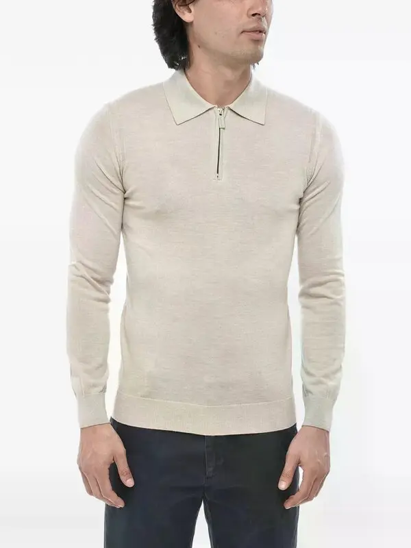 PAOLO PECORA Knitted Half-zip Polo Sweater