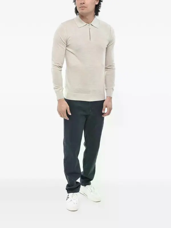 PAOLO PECORA Knitted Half-zip Polo Sweater