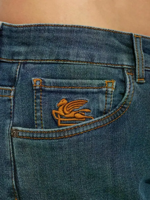Etro Pegaso Embroidered Tapered Jeans