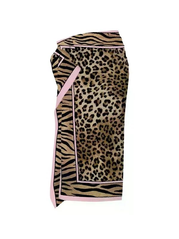 MC2 SAINT BARTH Animal-print Sarong Maxi Skirt